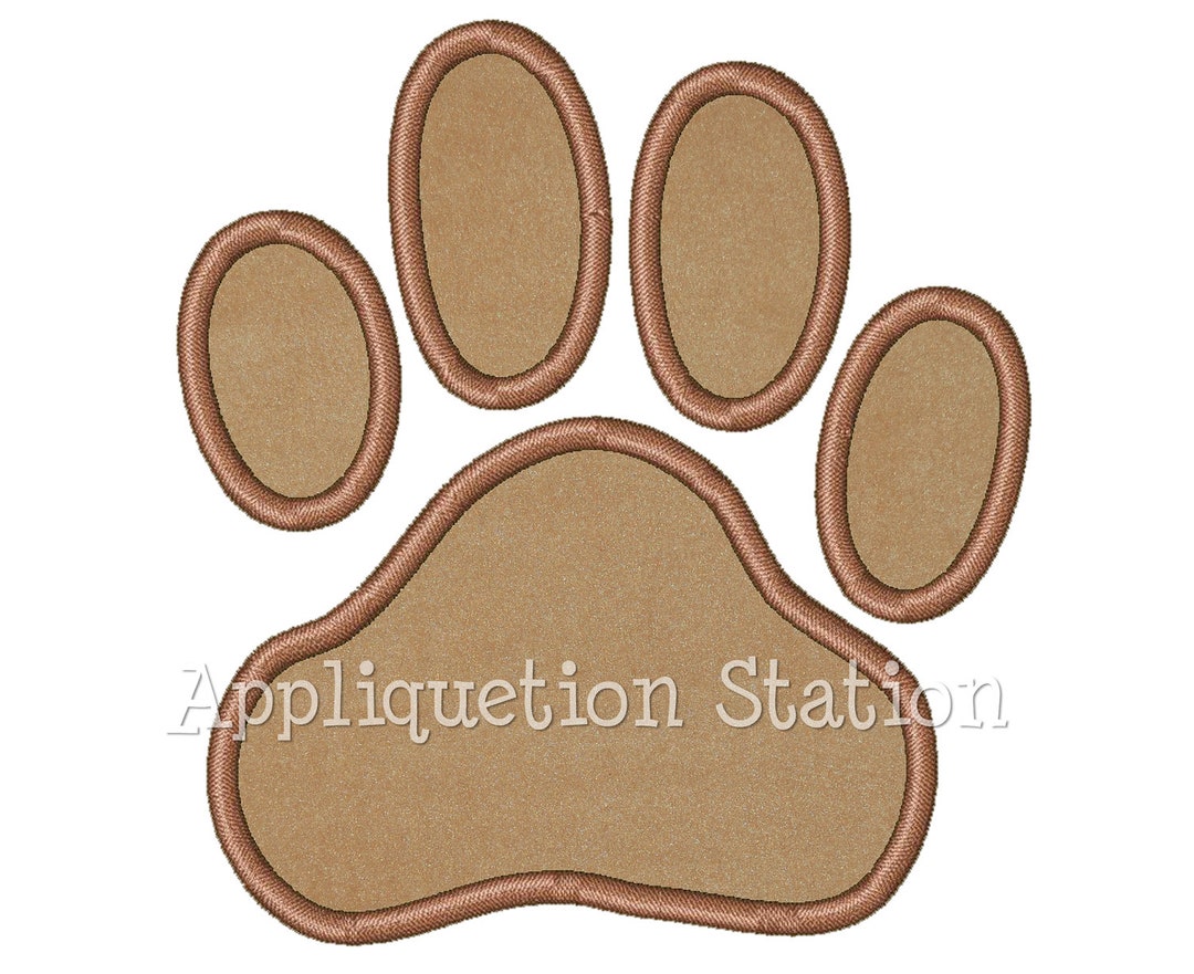 Paw Print Applique Machine Embroidery Design Bear Panther Dog INSTANT ...