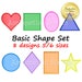Basic Shape Set Applique Machine Embroidery Design Heart, Star, Square ...