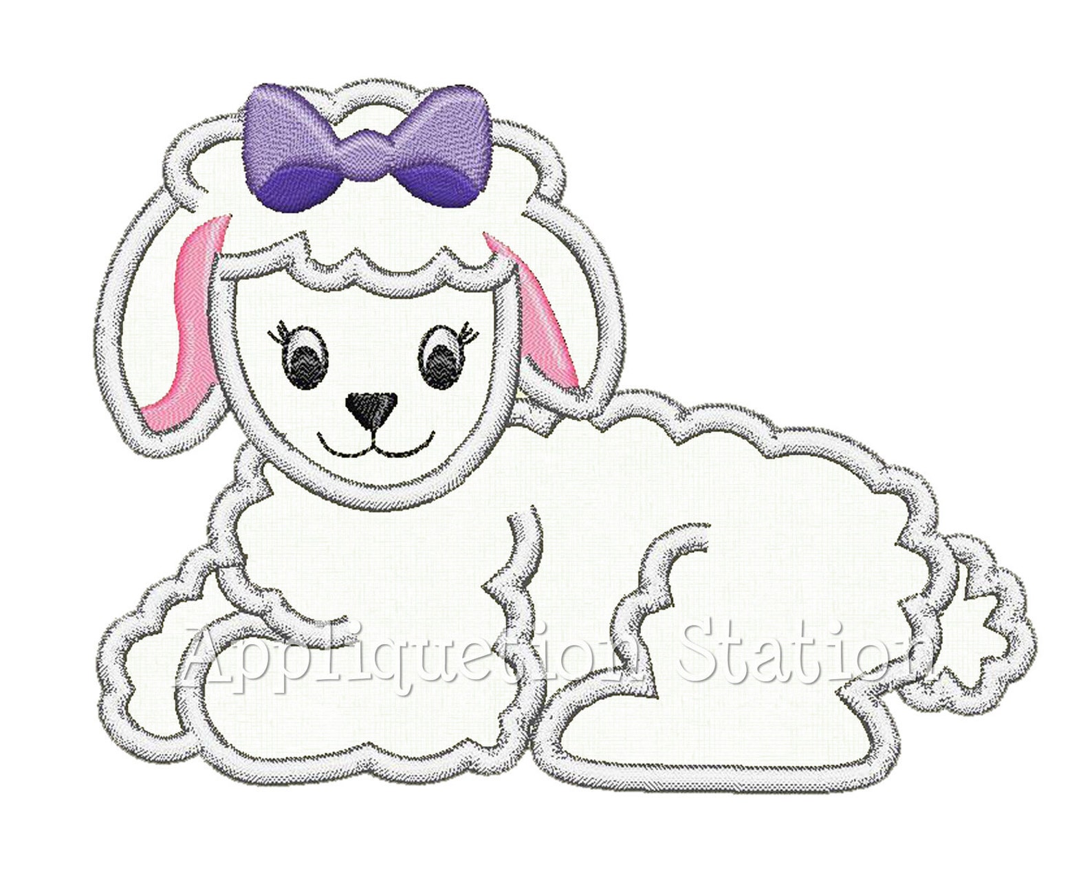 Easter Lamb Applique Machine Embroidery Design Baby White Sheep INSTANT ...
