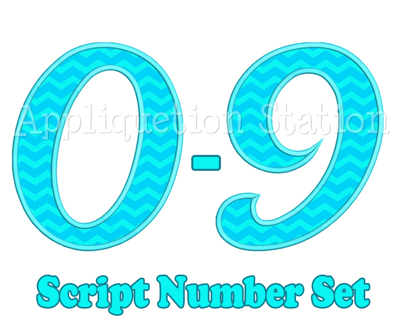 BX Script Numbers Set Applique Machine Embroidery Design | Etsy