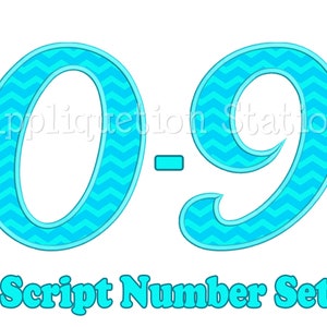 BX Script Numbers Set Applique Machine Embroidery Design | Etsy