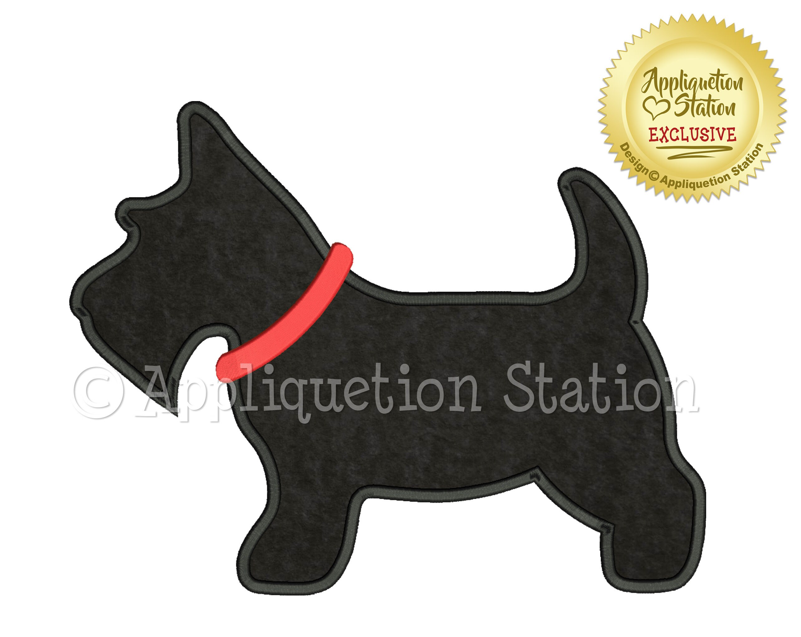 Sewing & Needlecraft Embroidery Applique Scottie Dog Silhouette Machine ...