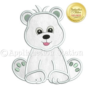 Applique Bear Machine Embroidery Design Zoo Baby Cub Boy Cute Animal ...