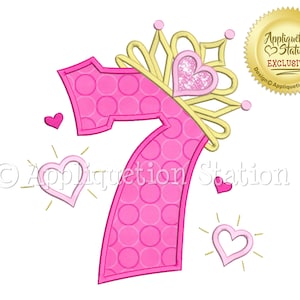 BX Princess Tiara Numbers Set 0-9 Applique Machine Embroidery Design ...