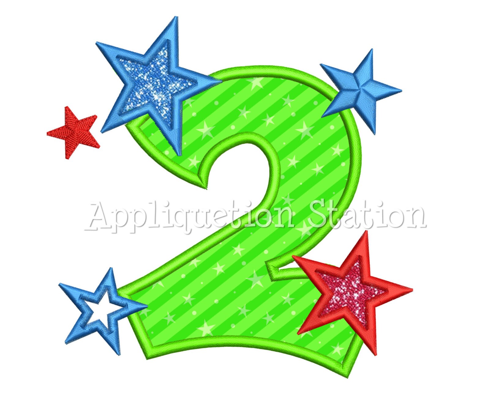 Boys Star Number 2 Birthday Applique Machine Embroidery Design | Etsy
