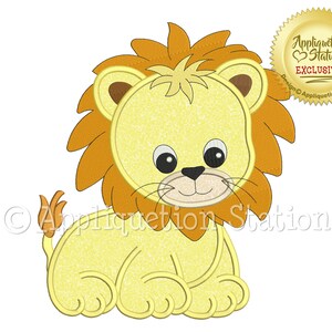 Applique Lion Machine Embroidery Design Zoo Pals Boy Girl Cute Safari ...