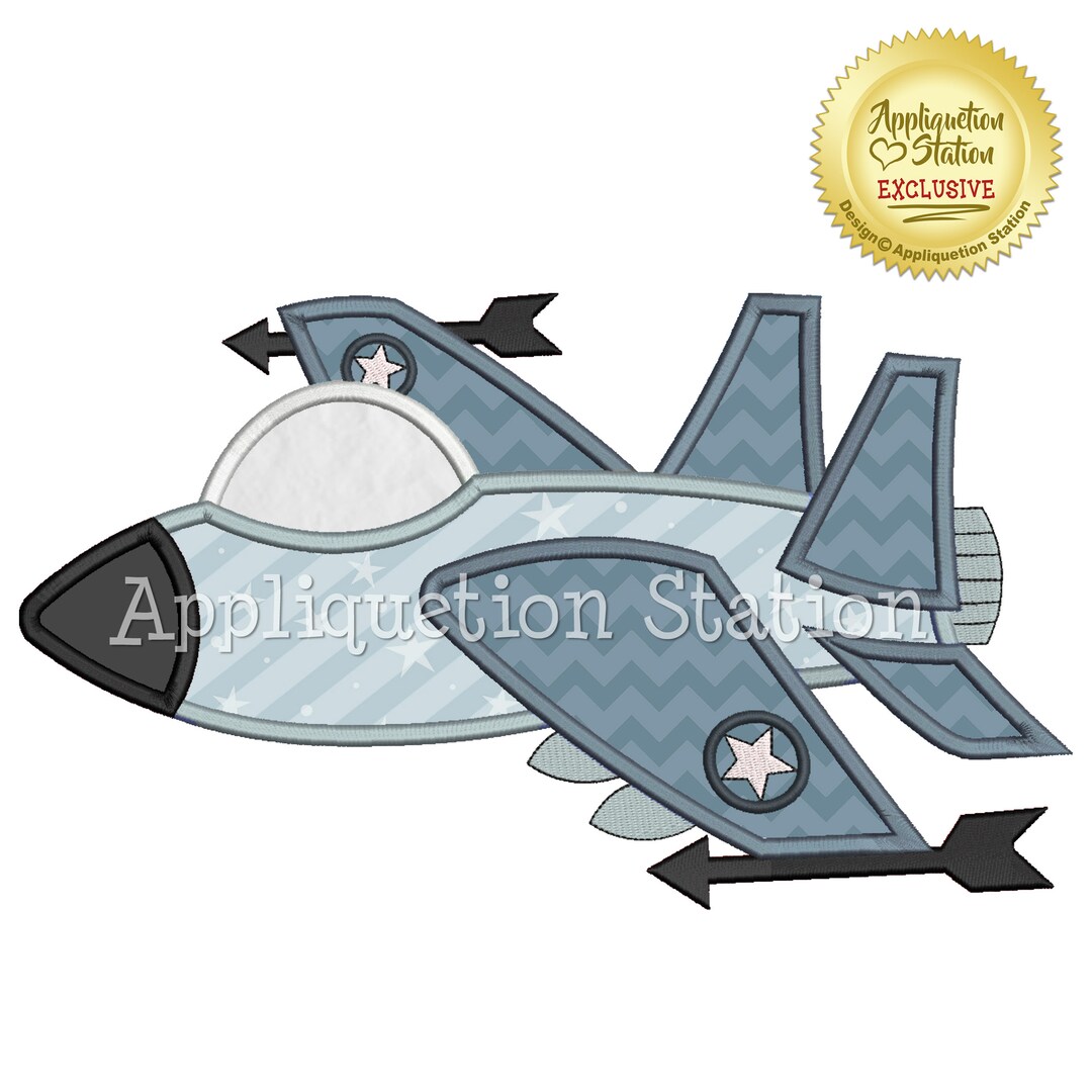 Fighter Plane F18 Applique Machine Embroidery Design Jet Airplane ...