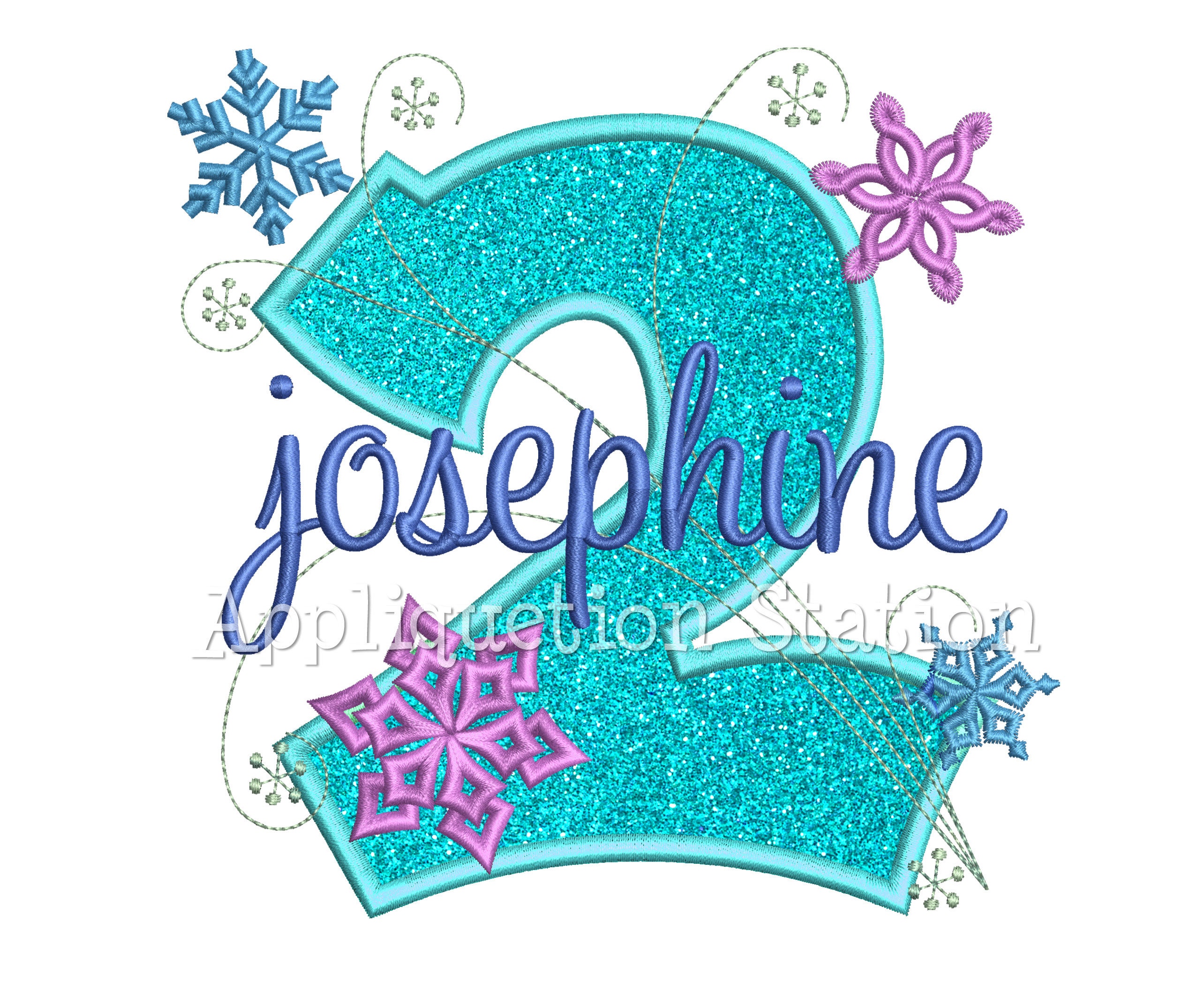 BX Snowflake Numbers Set Birthday Applique Machine Embroidery Design ...