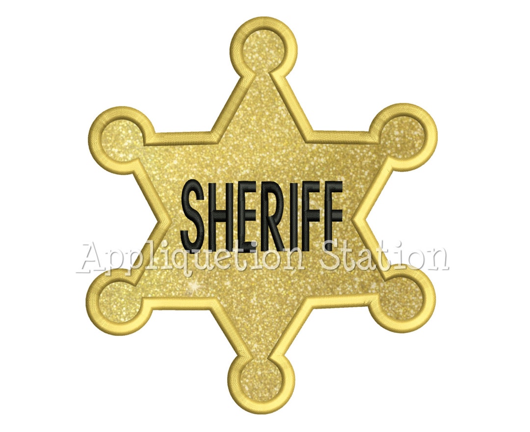 Sheriff Star Badge Machine Embroidery Design Western Cowboy Wild West ...