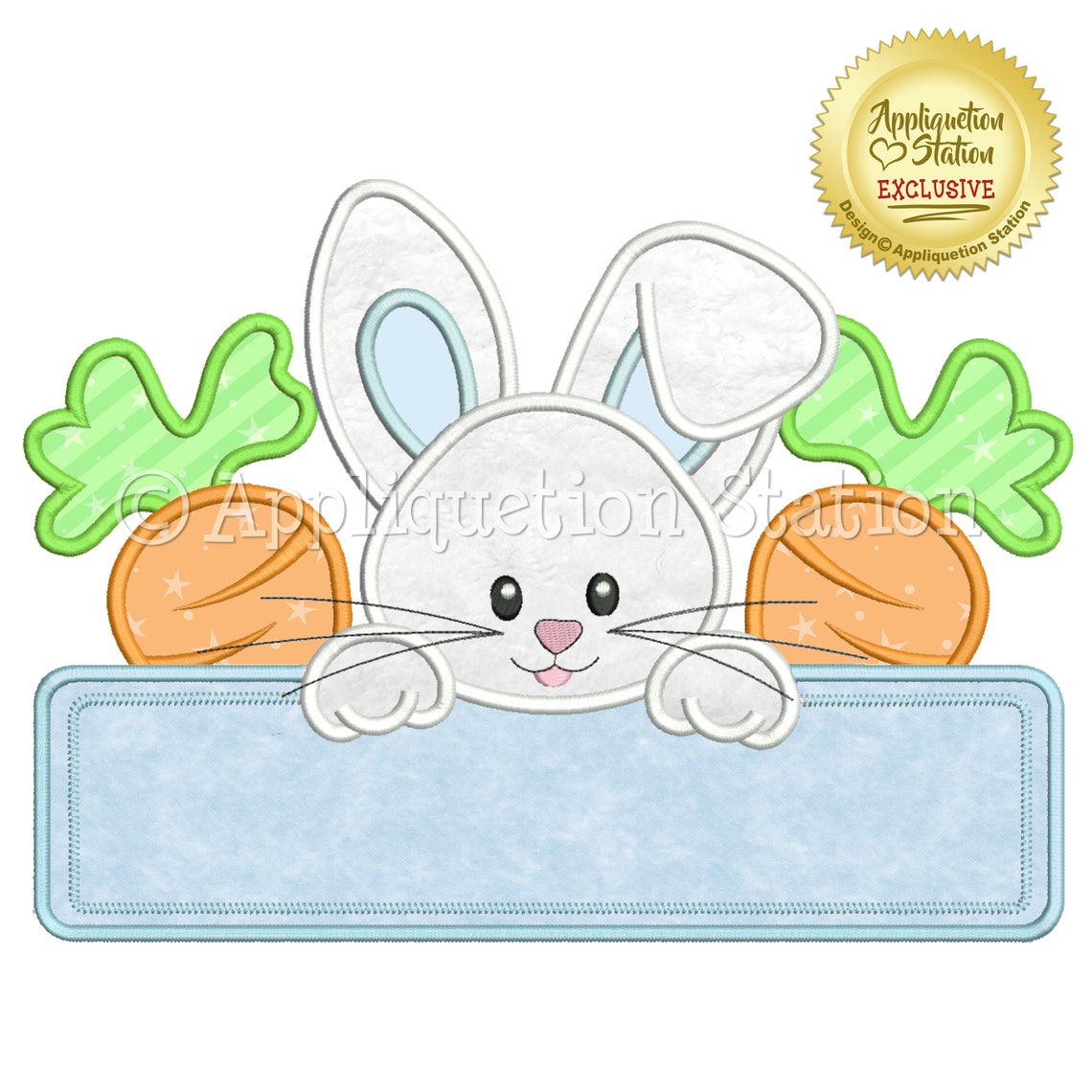 Easter Bunny Name Plate Boy Applique Machine Embroidery Design Happy ...