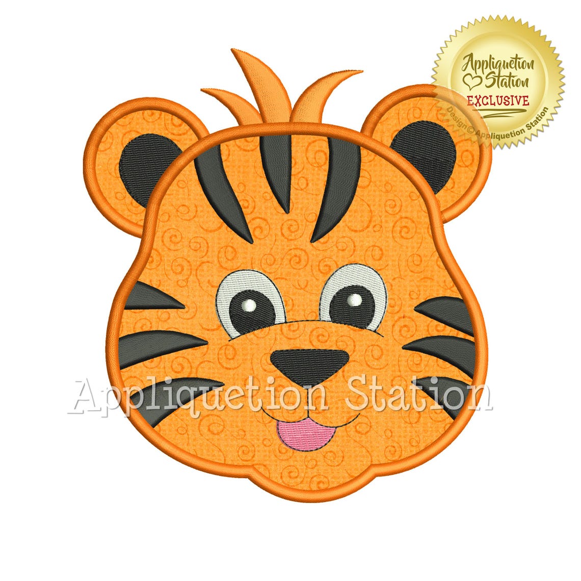 Zoo Baby Head Tiger Applique Machine Embroidery Design Boy Cute Jungle ...