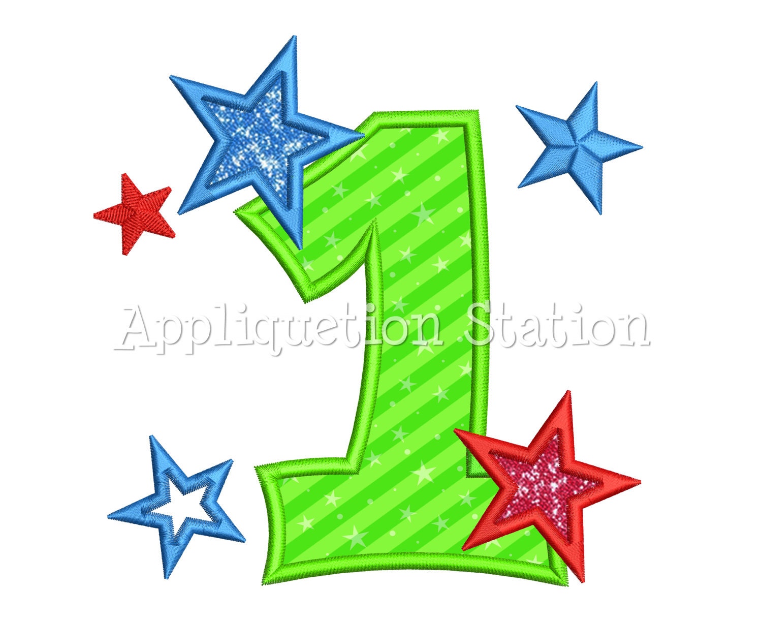 Boys Star Number 1 Birthday Applique Machine Embroidery Design | Etsy