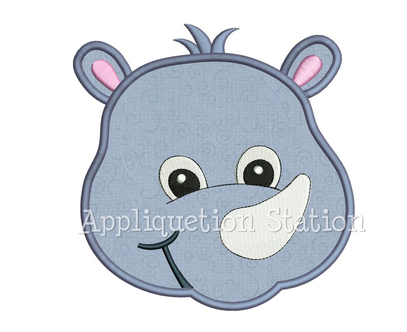 Zoo Baby Head Rhino Applique Machine Embroidery Design Boy - Etsy