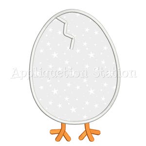 Cracked Easter Egg Chick Hatching Applique Machine Embroidery Design ...