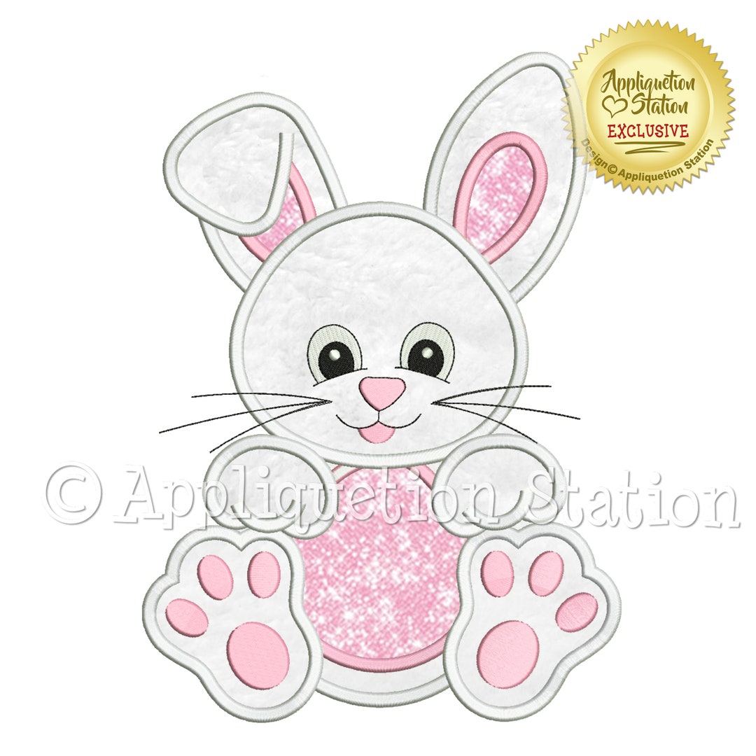 Easter Bunny Applique Machine Embroidery Design Spring Rabbit INSTANT ...