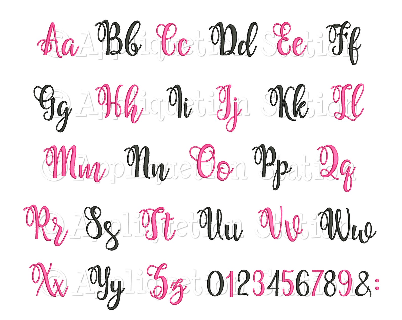 BX Machine Embroidery Font Hollyn Alphabet Design Script - Etsy