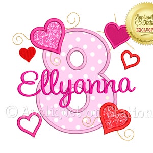 BX Heart Numbers Set Birthday Applique Machine Embroidery Valentine ...