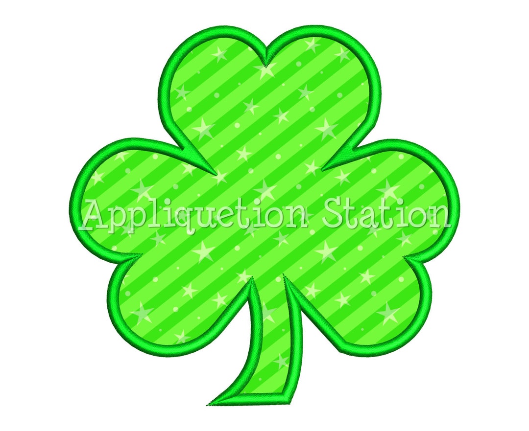 3 Leaf Clover Applique Machine Embroidery Design St Patrick's Day Green ...