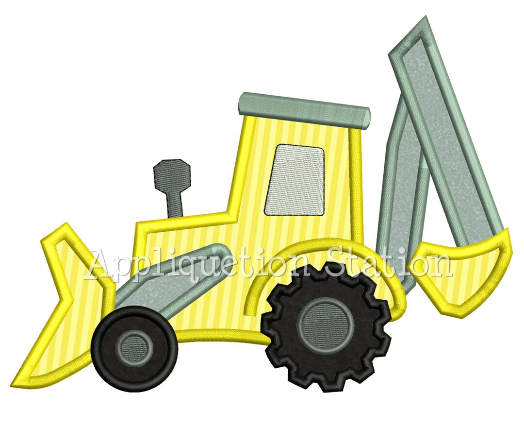Tractor Bulldozer Backhoe Boy Applique Machine Embroidery Design Farm ...