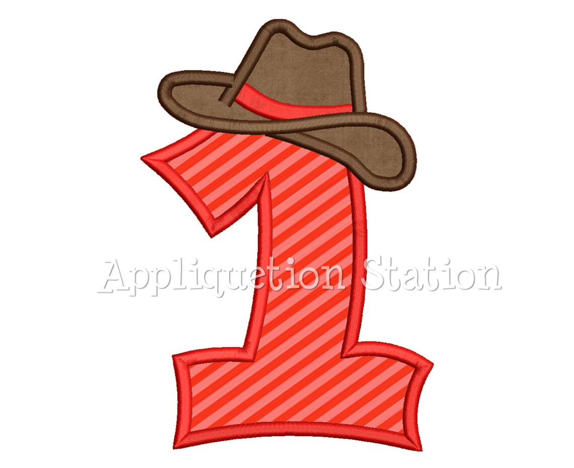 Cowboy Birthday Numbers Set Applique Machine Embroidery Design | Etsy
