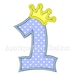 Crown Birthday Numbers Set Applique Machine Embroidery Design 1st First ...