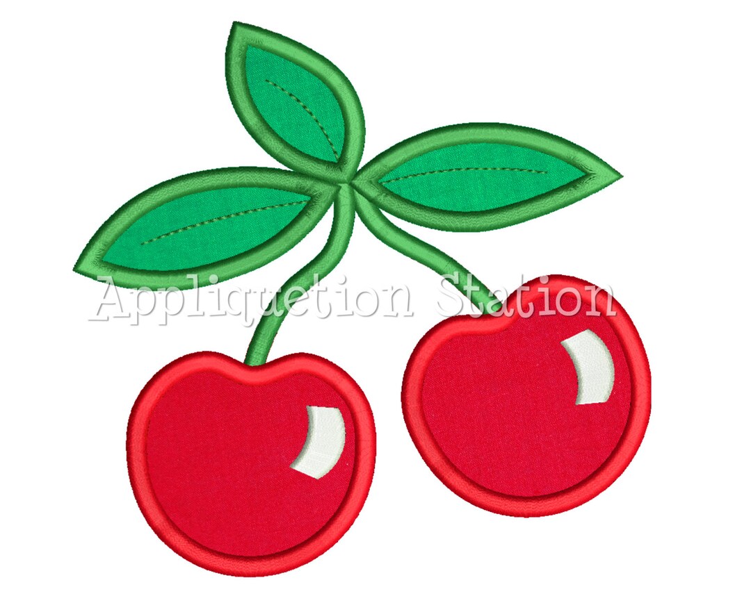 Cherries Applique Machine Embroidery Design Cherries Summer Red Cherry ...