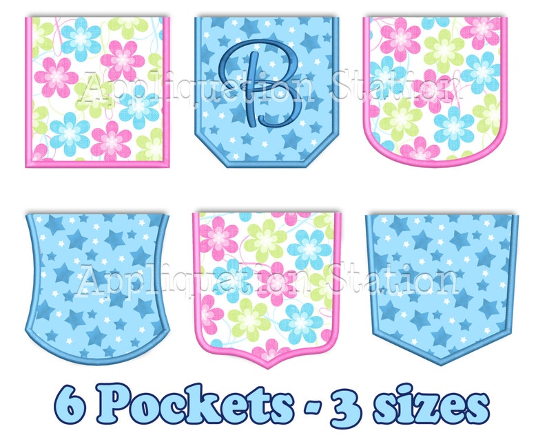 Applique Pockets ITH Real Pocket 6 Styles Machine Embroidery - Etsy