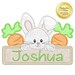 Bunny Name Plate Boy Applique Machine Embroidery Design Easter Happy ...