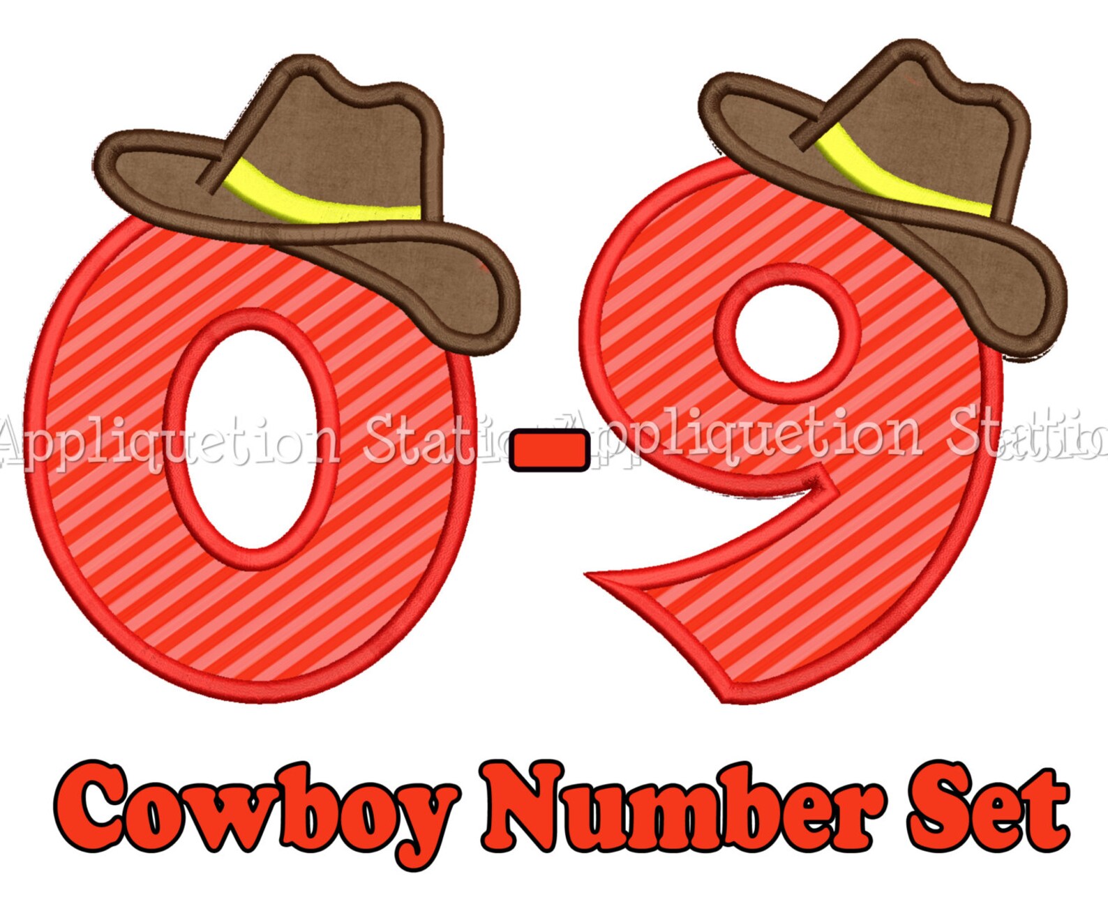 Cowboy Birthday Numbers Set Applique Machine Embroidery Design - Etsy