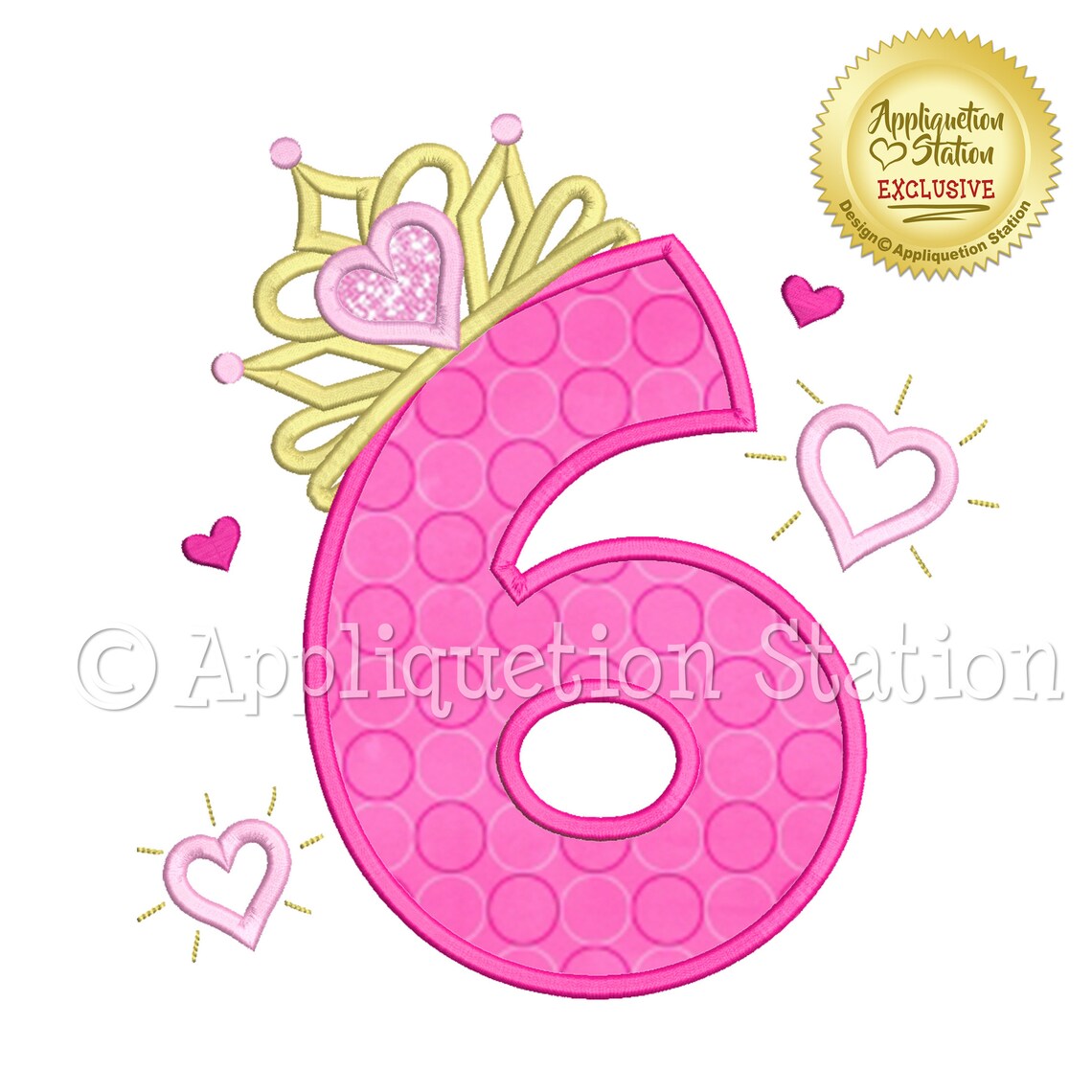 Princess Tiara #6 Applique Machine Embroidery Design Birthday Crown ...
