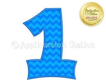 Rounded Number One Plain 1st Birthday Applique Machine | Etsy