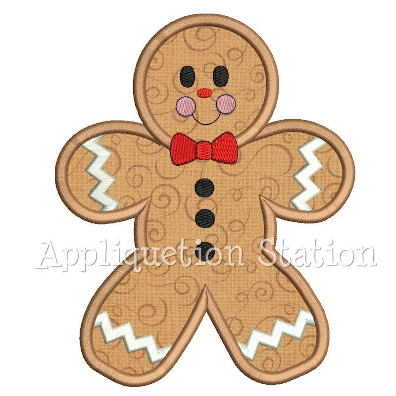 Gingerbread Applique - Etsy