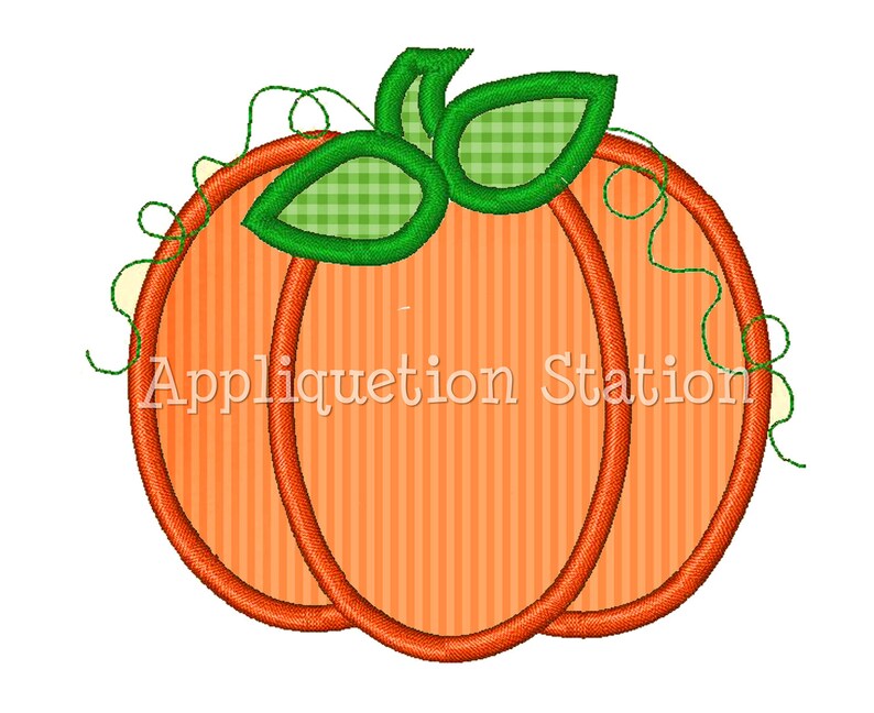 Pumpkin Fall Cute Smiley Face Applique Machine Embroidery Design Orange ...