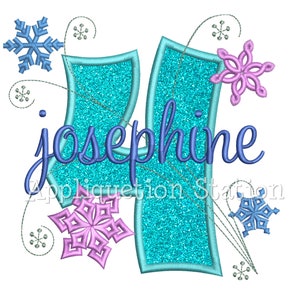 BX Snowflake Numbers Set Birthday Applique Machine Embroidery Design ...