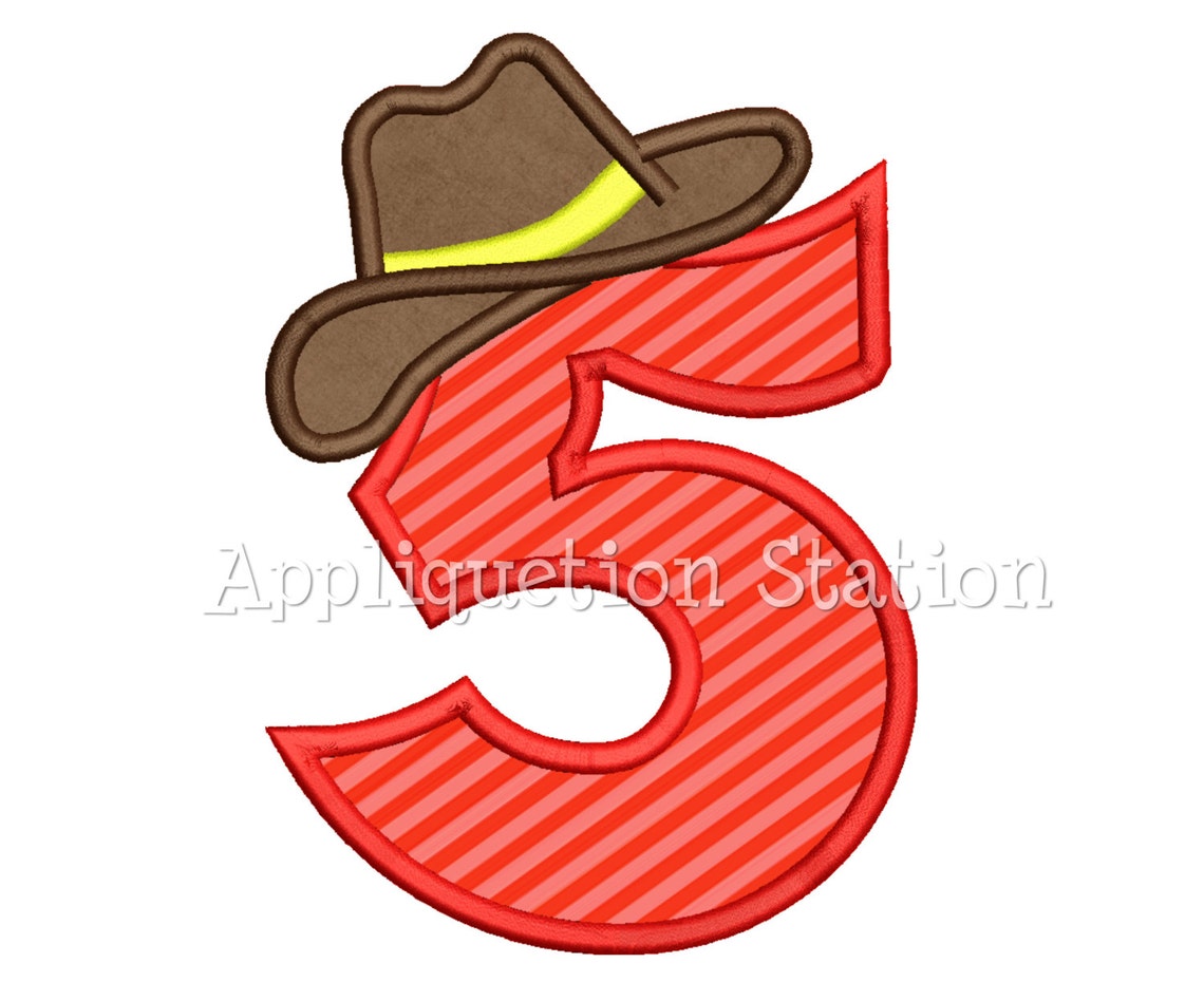 Cowboy Birthday Numbers Set Applique Machine Embroidery Design | Etsy