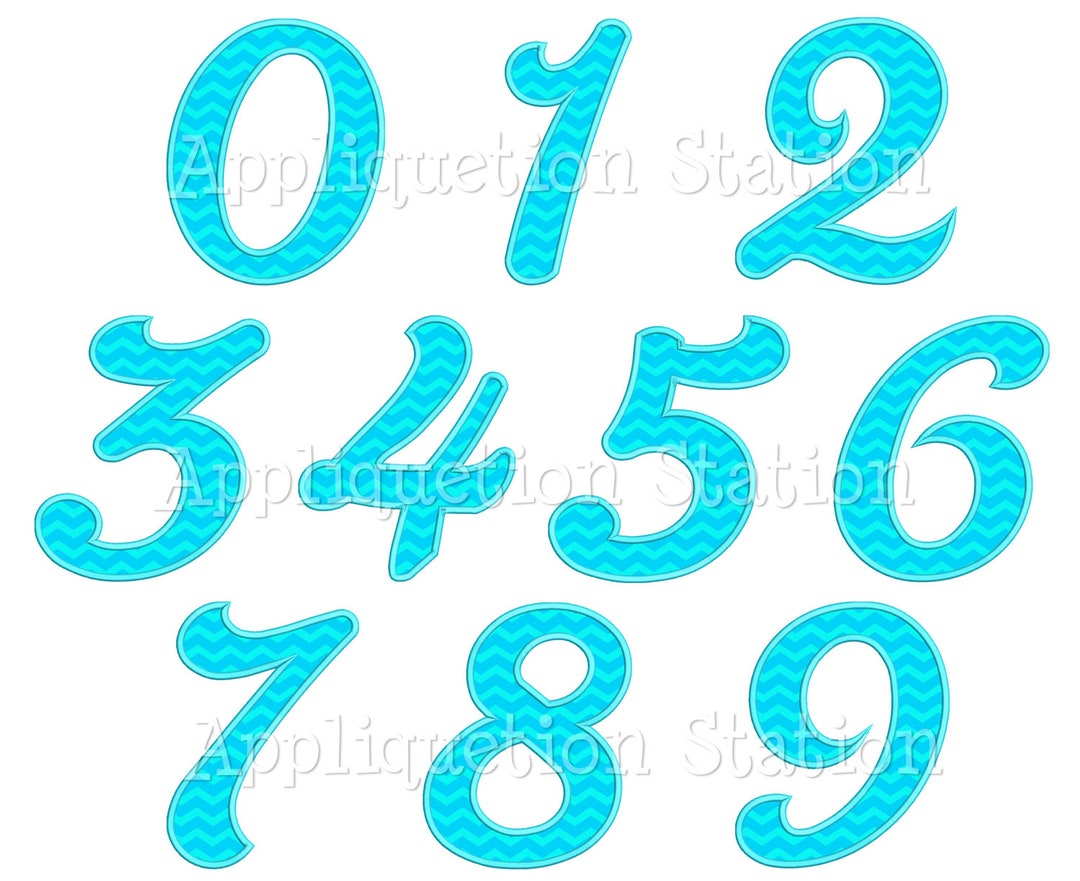 BX Script Numbers Set Applique Machine Embroidery Design - Etsy