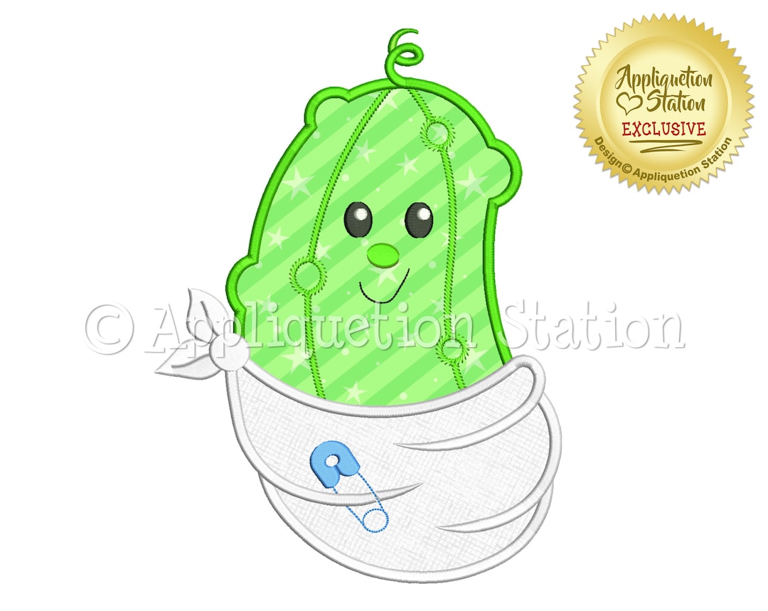Pickle Baby Applique Machine Embroidery Design Cucumber Diaper INSTANT ...