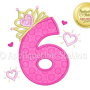 BX Princess Tiara Numbers Set 0-9 Applique Machine Embroidery Design ...