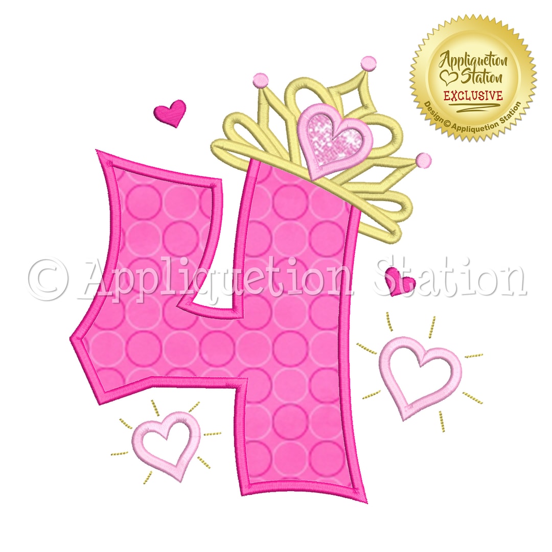 Princess Tiara #4 Applique Machine Embroidery Design Birthday Crown ...