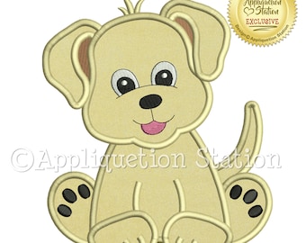 Applique Puppy Labrador Machine Embroidery Design Pattern Boy Girl Cute ...