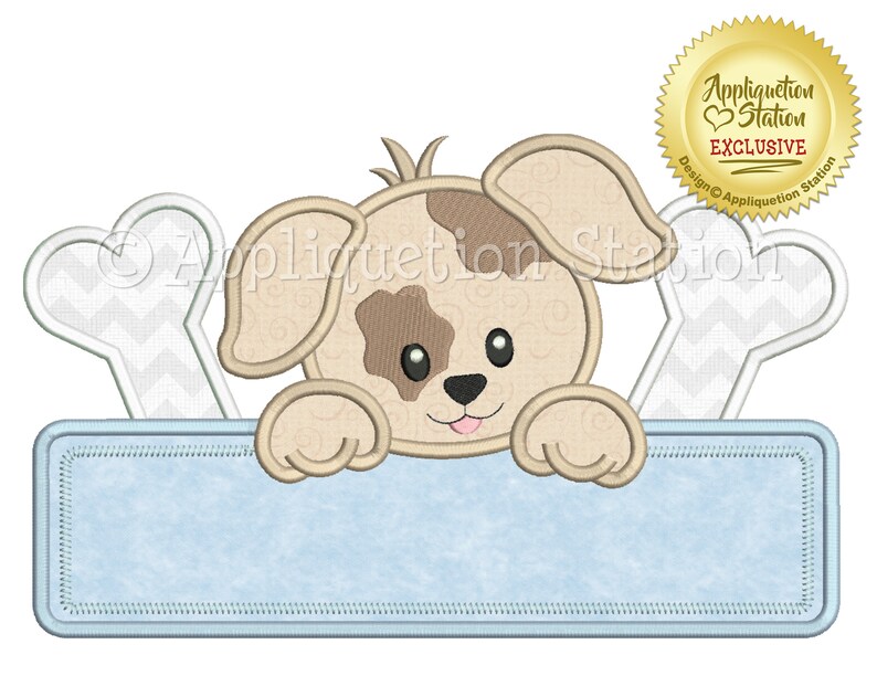 Puppy Name Plate Boy Applique Machine Embroidery Design Baby - Etsy