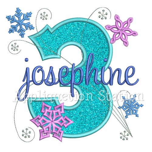 Frozen Birthday Snowflakes Numbers Machine Embroidery - Etsy