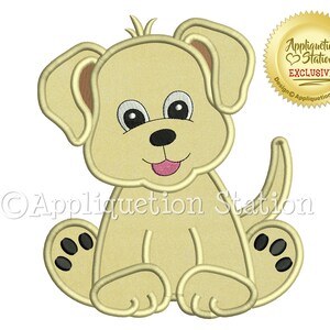 Applique Puppy Labrador Machine Embroidery Design Pattern Boy Girl Cute ...