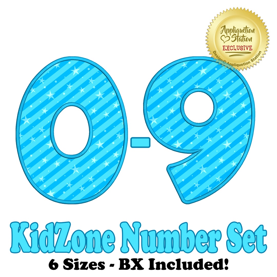 BX Kidzone Bubble Birthday Numbers Set Applique Machine Embroidery ...