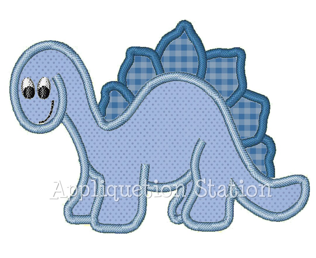 Applique Dinosaur Machine Embroidery Design Cute Boys Pattern Blue ...