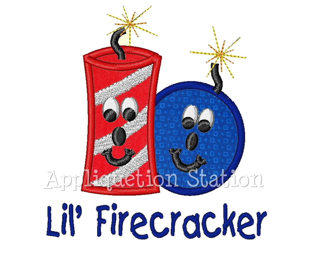 Lil' Firecracker Sparkler Applique Machine Embroidery Design Pattern ...