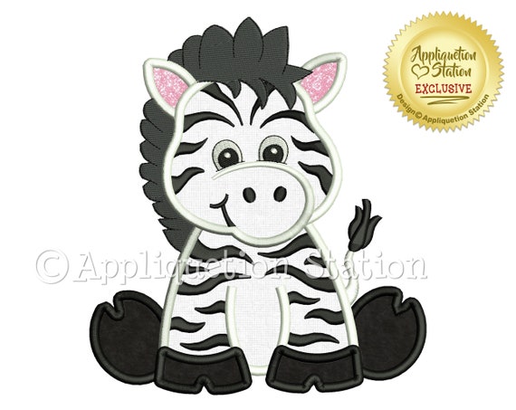 Applique Zebra Machine Embroidery Design Zoo Baby Safari Cute - Etsy