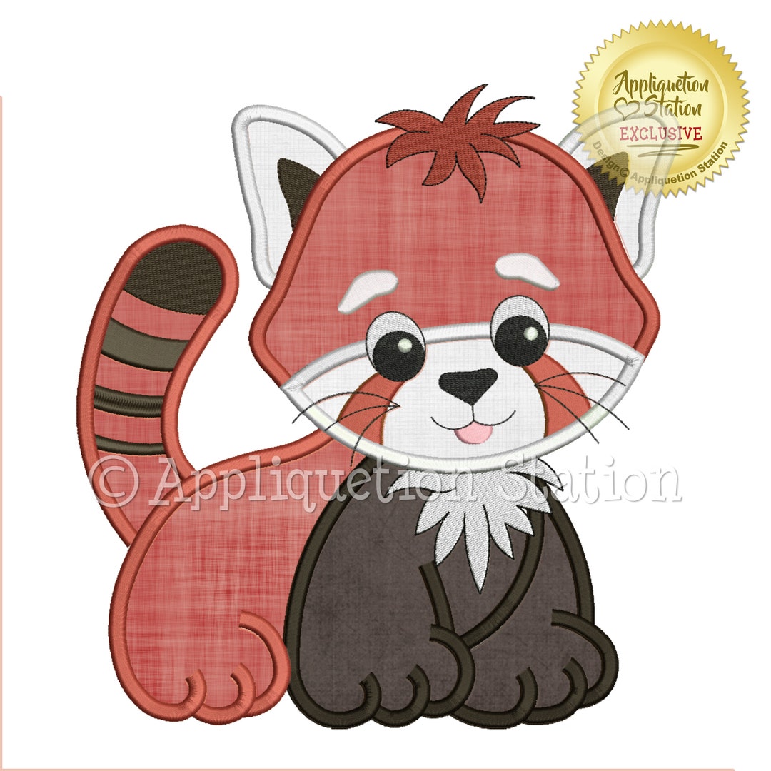 Applique Red Panda Machine Embroidery Design Zoo Pals Boy Girl - Etsy
