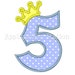 Crown Birthday Numbers Set Applique Machine Embroidery Design 1st First ...