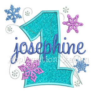 BX Snowflake Numbers Set Birthday Applique Machine Embroidery Design ...